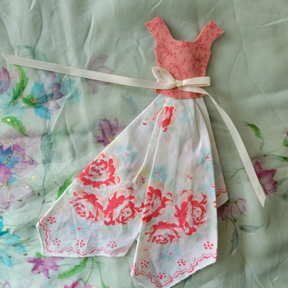 Vintage | Accents | Vintage Hankie Folded Into Dress Handmade Crafts ...